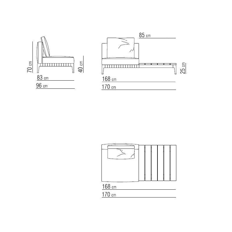 Flexform ATLANTE OUTDOOR Element mit Ablage